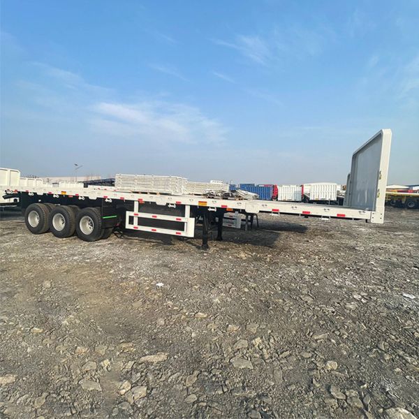 Quality Customizable 3 Axles Flatbed Semi Trailer For Container Transport 13T for sale