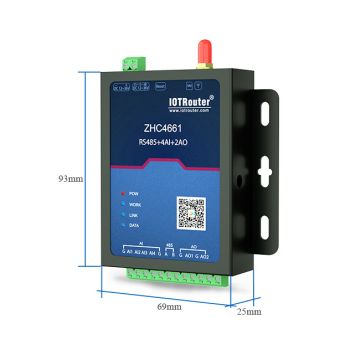 Quality 2AO 4AI 4 20mA Controller Analog Serial To 4G Converter Gateway Modbus IO Modem for sale