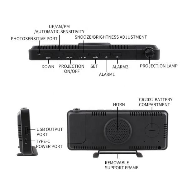 Quality Intelligent Home Small Digital Wireless Room Thermometer Projection Weather for sale
