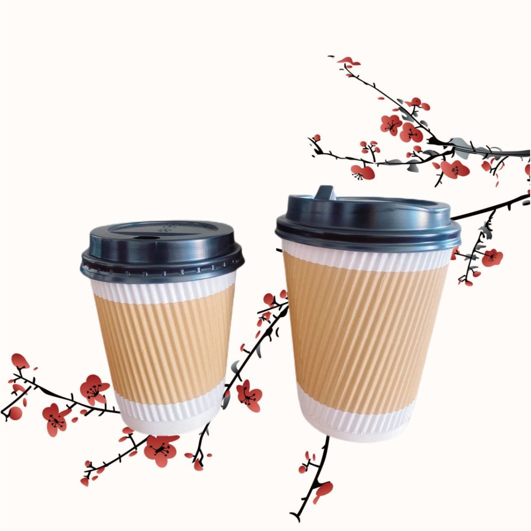 Factory Regular Base Supply Disposable Double or Ripple Wall Paper Cup 8oz 260g+18 PE+250