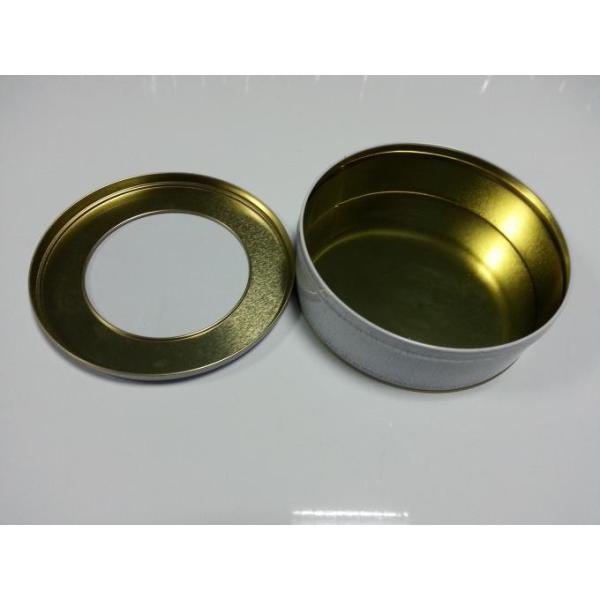 Quality Promotional Round Tin Boxes Wholesale Cookie Gift Tins Clear Window Tin Case for sale