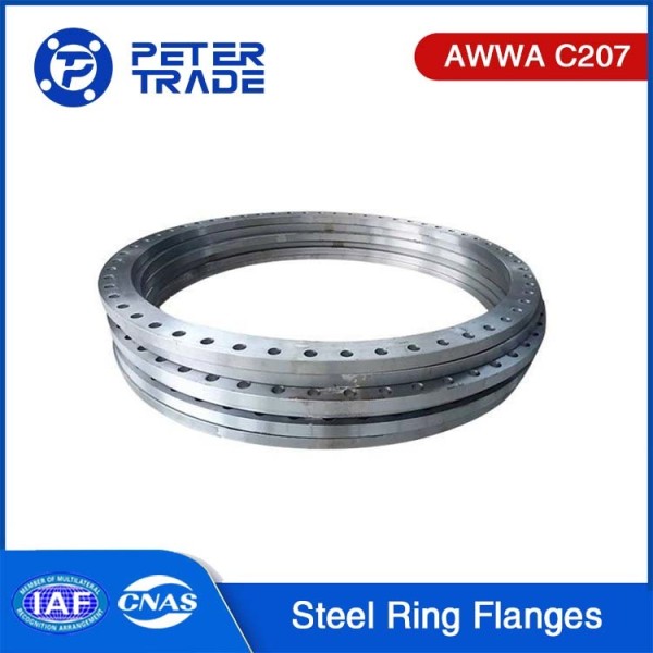 Quality AWWA C207 Standard Steel Ring Flanges Class D 150-175 PSI NPS 4'' To NPS 144'' For Wastewater Treatment for sale