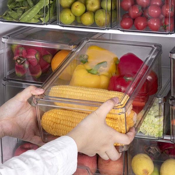 Quality Kitchen Refrigerator Organizer Bins BPA Free Save Space Plastic for sale