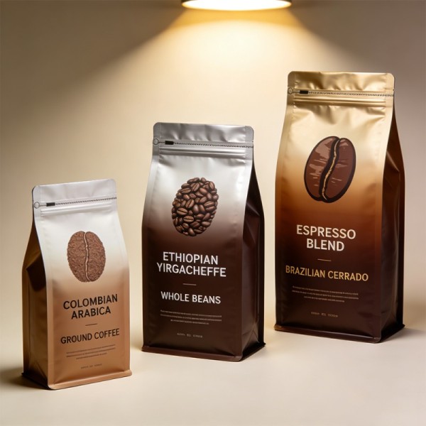 Quality Custom Printed Mylar Bag High Barrier Aroma Lock Stand up Coffee Pouch for Supermarket Retail for sale