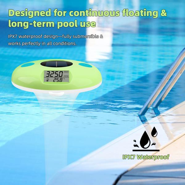 Quality Solar-Powered 2-in-1 Salinity & Temp Tester for Pools for sale