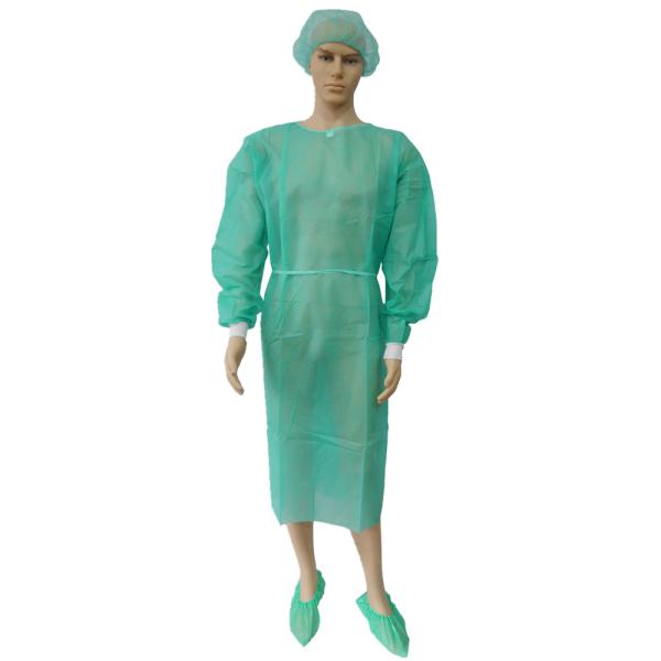 Quality Multiple Color Medical Isolation Gown Nonwoven PP Knitted Cuff for sale