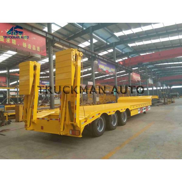 Quality Durable Heavy Duty Low Bed Semi Trailer Different Loading Capacity 3 Axles 60 for sale