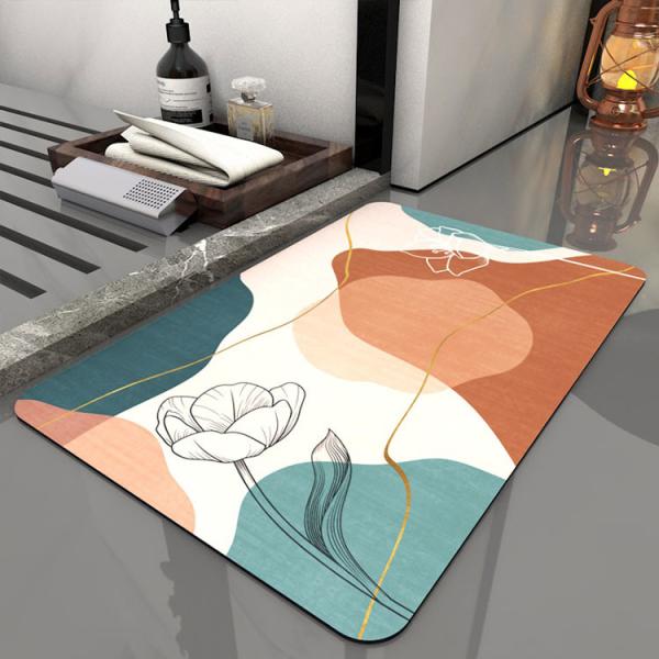 Quality Soft Custom Fast Drying Bath Mat With Non Slip Bottom for sale