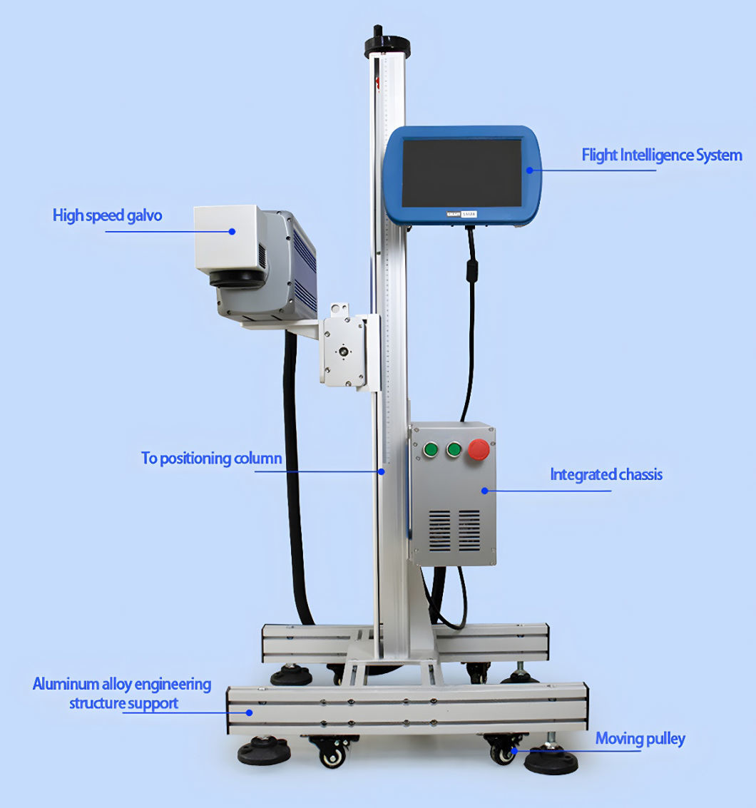Mass Production High Performance Fiber Online Flying Laser Marking Machine for Tube Wire PVC Laser Printer