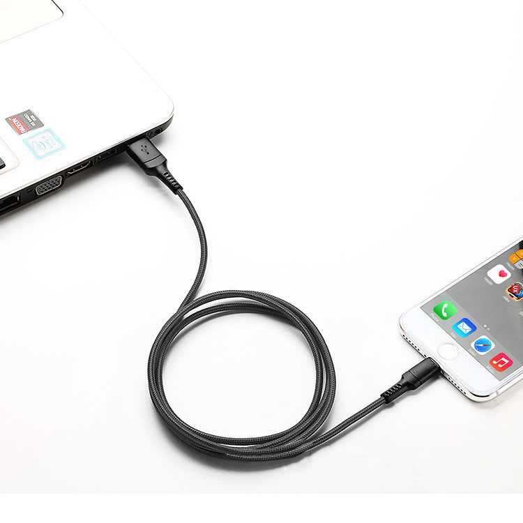 Quality 1m Lighting To Usb Cable Fast Charging Data Cable Nylon Braided for sale