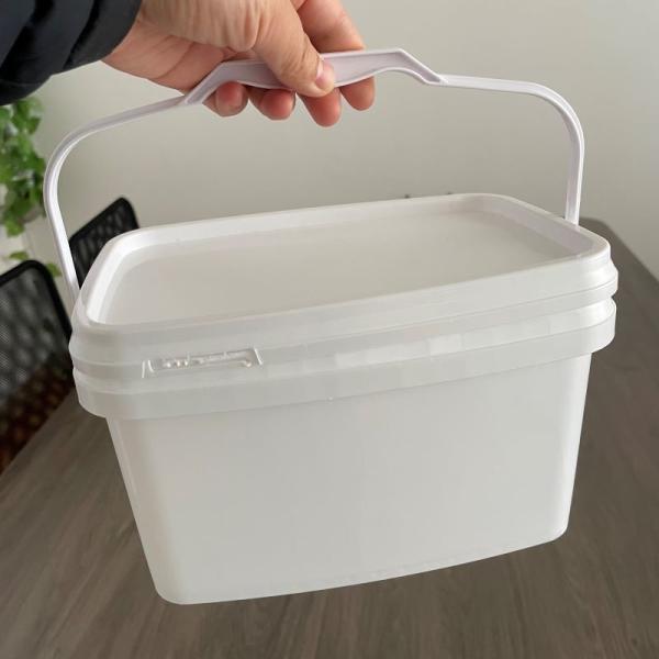 Quality Customize 3L 5L Easy Open Rectangular Bucket Plastic Bucket with Lid and Handle for sale