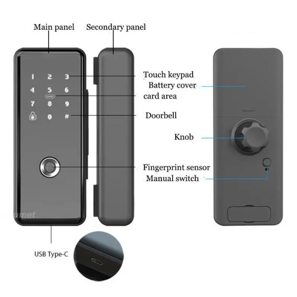 Quality Tuya Remote Control Face Recognition Door Lock Face Identify Office Glass Door for sale
