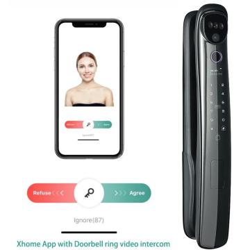 Quality High Class Front Door Lock 3D Face Fingerprint Biometric Access Phone Remote for sale