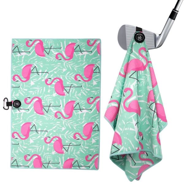 Quality OEM ODM Waffle Weave Printed Microfiber Golf Towel Custom Logo for sale