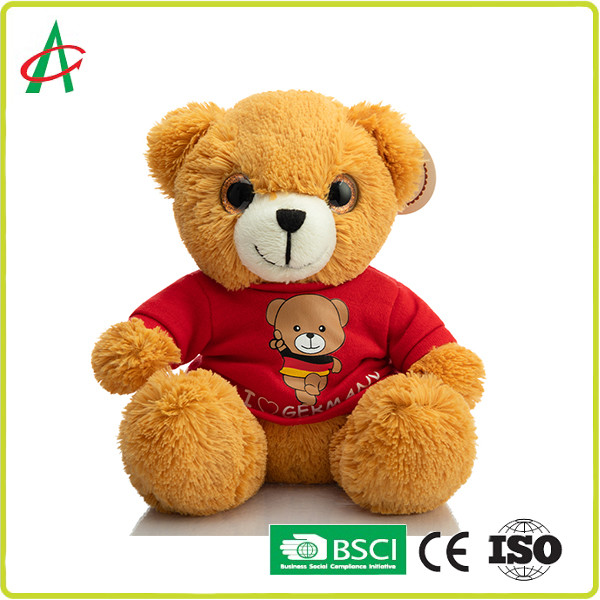 Quality 28cm T Shirt Plush Teddy Bear for Holiday Gift Baby Toys for sale