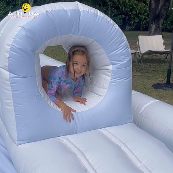 Quality White Outdoor Inflatable Soft Play Equipment Playground Water Slide Pool For for sale