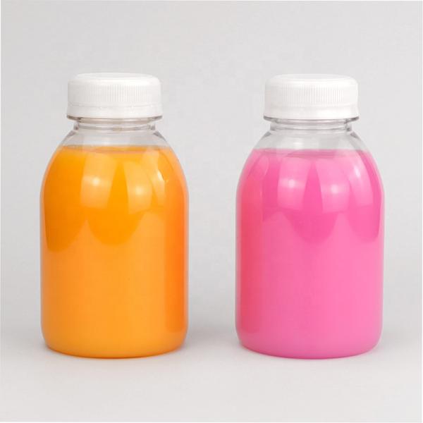 Quality Empty Airtight 250ml Plastic Juice Bottles Round PET With Cap for sale
