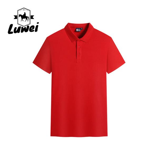 Quality Embroidery Logo Mens Polo T Shirts Breasted Cardigan Lattice Polyester for sale