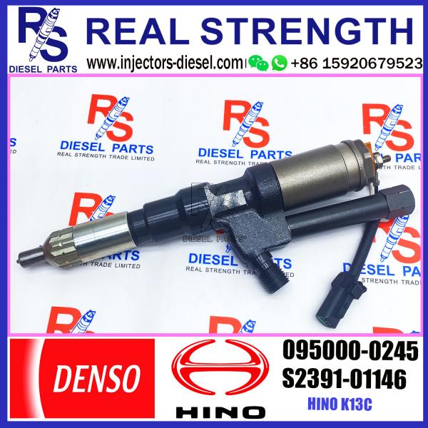 Quality 095000-0245 DENSO Diesel Injector 23910-1145 23910-1146 HINO K13C Injector for sale