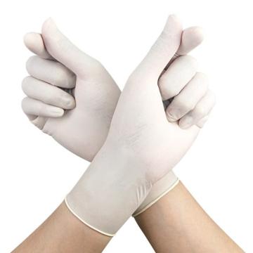 Quality Milky White 240mm Length Disposable Medical Latex Gloves Environmental for sale