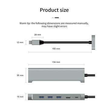 Quality Docking Station USB C Adapter 6 In 1 with HDMI 4K Triple Display Port 3 60W PD for sale