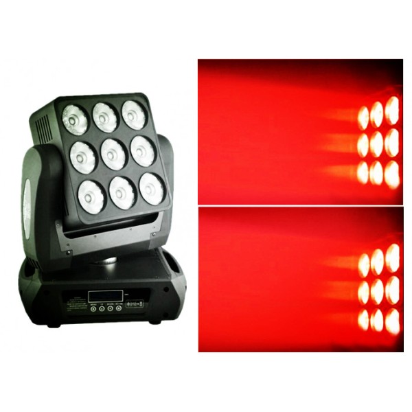 Quality 9pcs LED Moving Head Light American CREE RGBW Square 14/19/46CH for sale