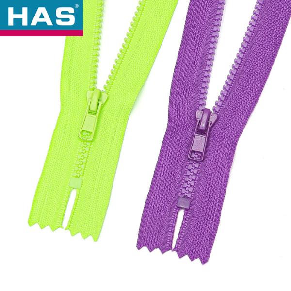 Quality Fluorescent Green Invisible Zipper Closed End / Open End Purple Separating Zipper for sale