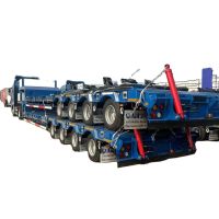 Quality 20ft 40ft 2 Axles 3Axles Extendable Lowbed Lowboy Flatbed Semi Trailer Truck for for sale