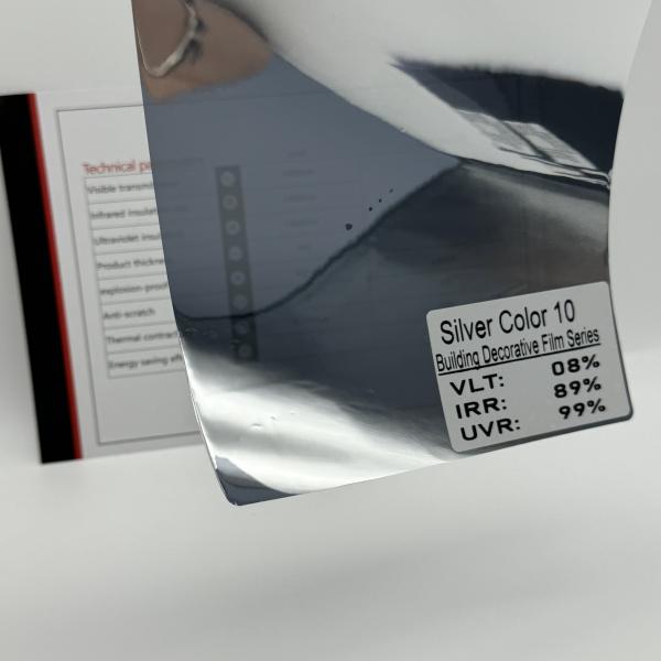 Quality Silver Color 10 Construction Window Film Energy Saving Eco Friendly Customized for sale