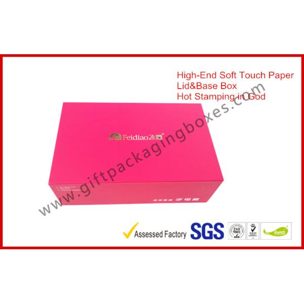 Quality Soft Touch Paper Luxury Gift Boxes Lid And Base With Foil In Gold EVA Insert for sale