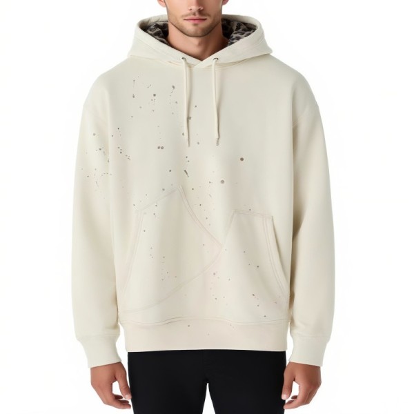 Quality 2025 Trend Hot Selling Heavyweight Inkjet Special Pocket Hoodie for Men Manufacturer Custom Pullover Leopard Print Men's Hoodie for sale