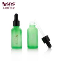 Quality D001-50ml Eco Friendly Empty Green Coating Dropper Bottle Glass Container With for sale
