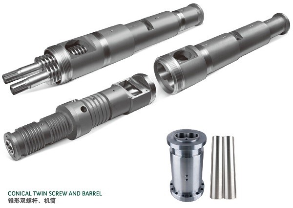 Quality Customized Nitrided Bimetallic Conical Twin Screw Barrel For Extruder Machinery Surface Roughness Ra 0.4 for sale