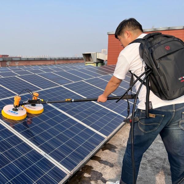 Quality Semi-automatic End Backpack Battery Supply for Solar Panel Cleaning 7.5 Meters for sale