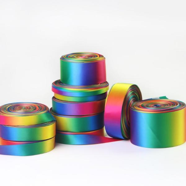 Quality Soft Touch RIBBONS Single Face Double Face Rainbow Satin Ribbon Grosgrain Ribbon for sale