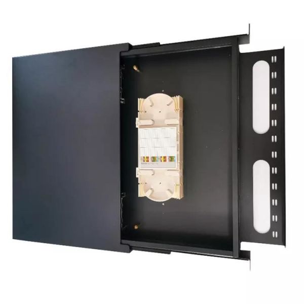 Quality Rack Mount Fiber Optic Patch Panel 1U Ventilated 19 Inch ODF 24 Core for sale