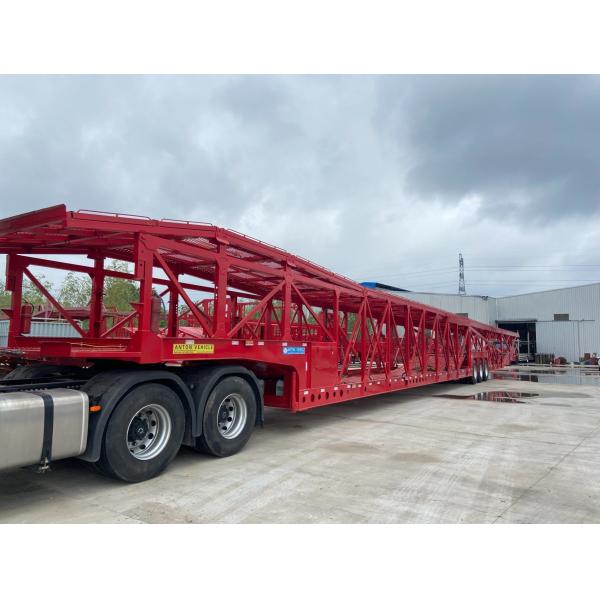 Quality Fuwa / BPW Triple Axle Car Trailer Vehicle Transport Double Deck Semi Trailer for sale