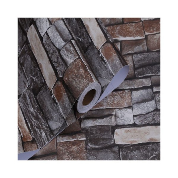 Quality OEM 3D Gray Brick Wallpaper 4ft 2ft Width 3D Brick Wallpaper Self Adhesive for sale