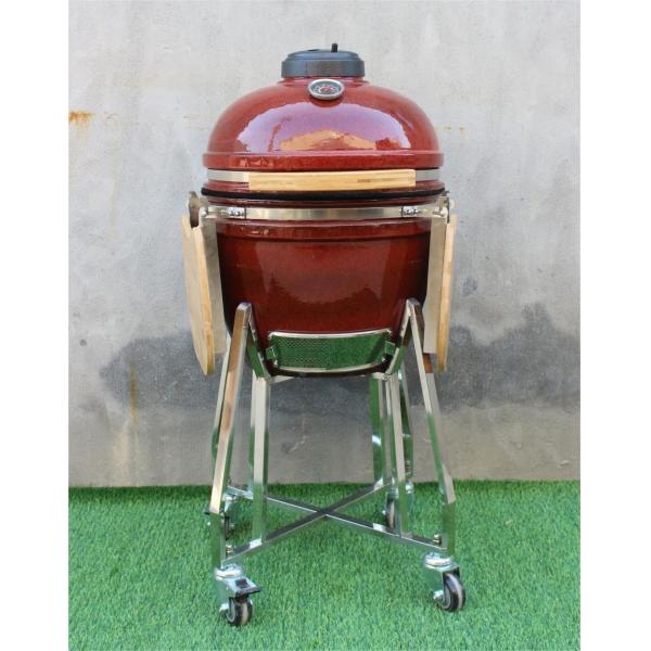 Quality 48cm Ceramic Charcoal Grill 18 Inch Tropical Red Color for sale