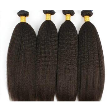 Virgin Indian Human Hair Bundles Coarse Kinky Straight Hair Extensions