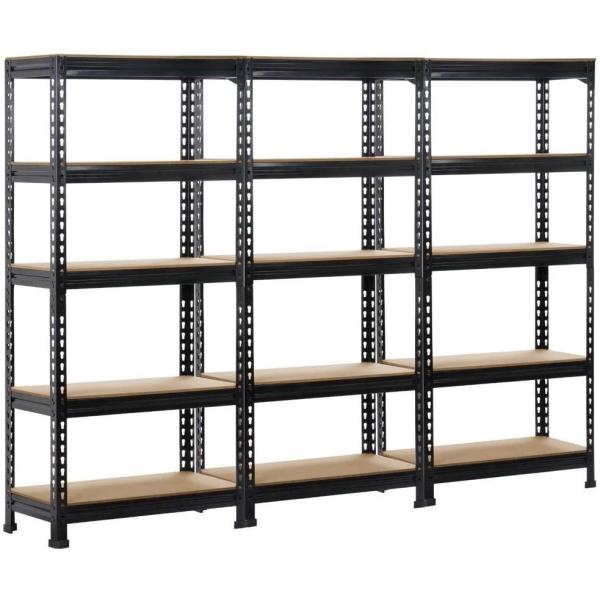 Quality 3 Pack Heavy Duty 5 Tier Warehouse Storage Shelves Garage Shelving Unit Adjustable 59