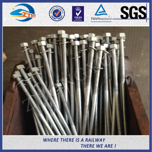 Quality Hot Dip ZincDIN933 Railway Structural Bolt 24x900mm 45# With Nut for sale