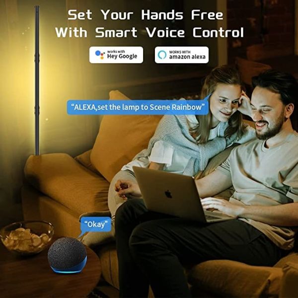 Quality Multicolor RGB Corner Floor Lamp LED With Aluminium Shade App Control for sale