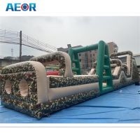 Quality inflatable PVC Camouflage jumping obstacle backyard inflatable obstacle course for sale