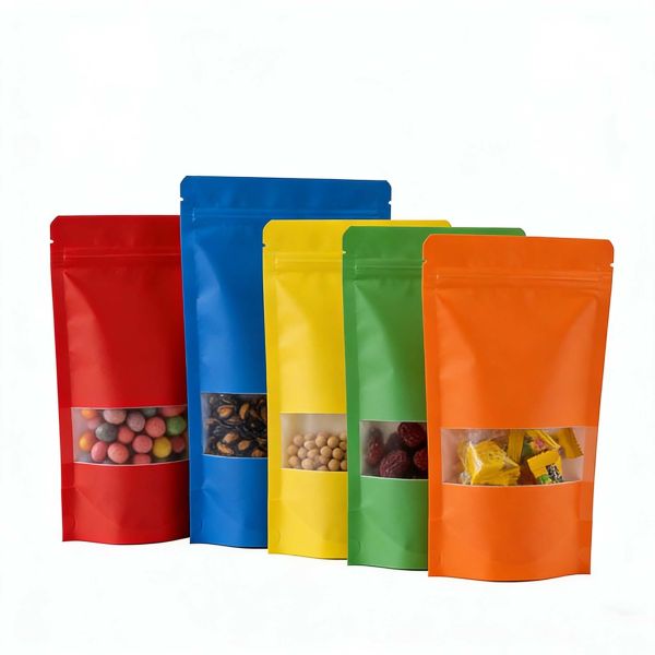 Quality Customizable Stand up Pouch With Window  Food Packaging Bag Ziplock Bag for sale