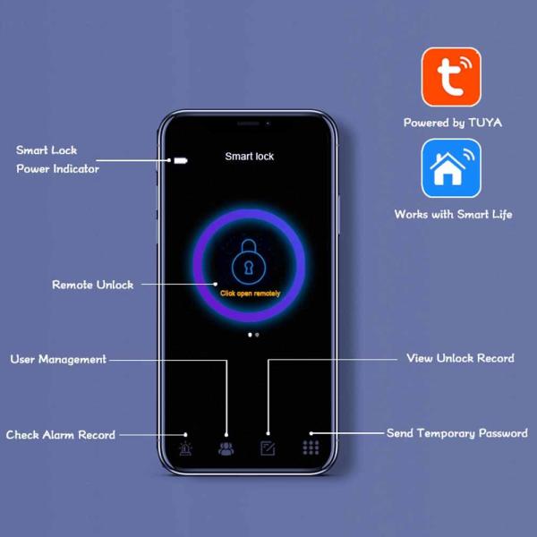 Quality Home Smart Intelligent Lock Tuya Wifi App Security digital fingerprint door lock for sale