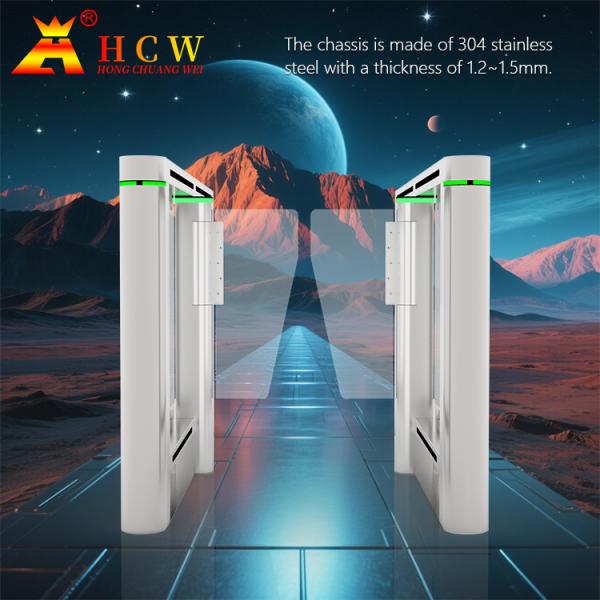 Quality 600-900mm Channel Width QR Code Face Recognition Turnstile 30W Swing Barriers for sale