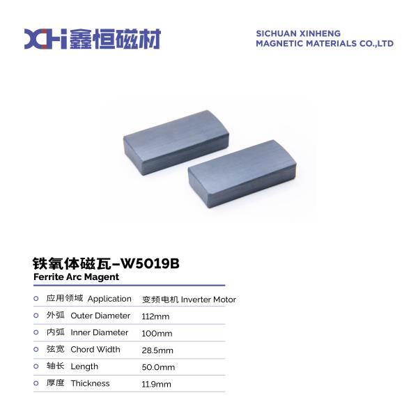 Quality High Sintering Inverter Motor Permanent Magnet Ferrite For Household Appliances W5019B for sale