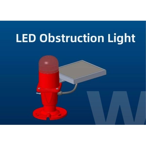 Solar Red Obstruction Light For Tall Buildings Towers Cranes And ...