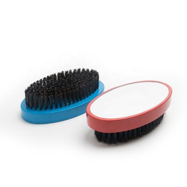 Quality Customize Beard Brush With Mirror Natural Wood Medium Mixed Boar Bristle Brush for sale